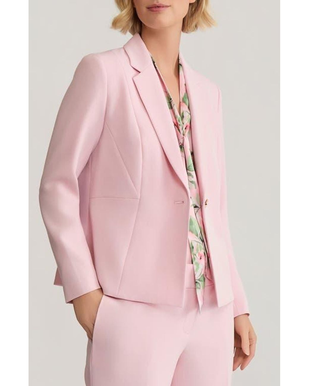Kasper Princess Seam Crepe Blazer In Pink Lyst kasper-princess-seam-crepe-blazer-in-pink-lyst