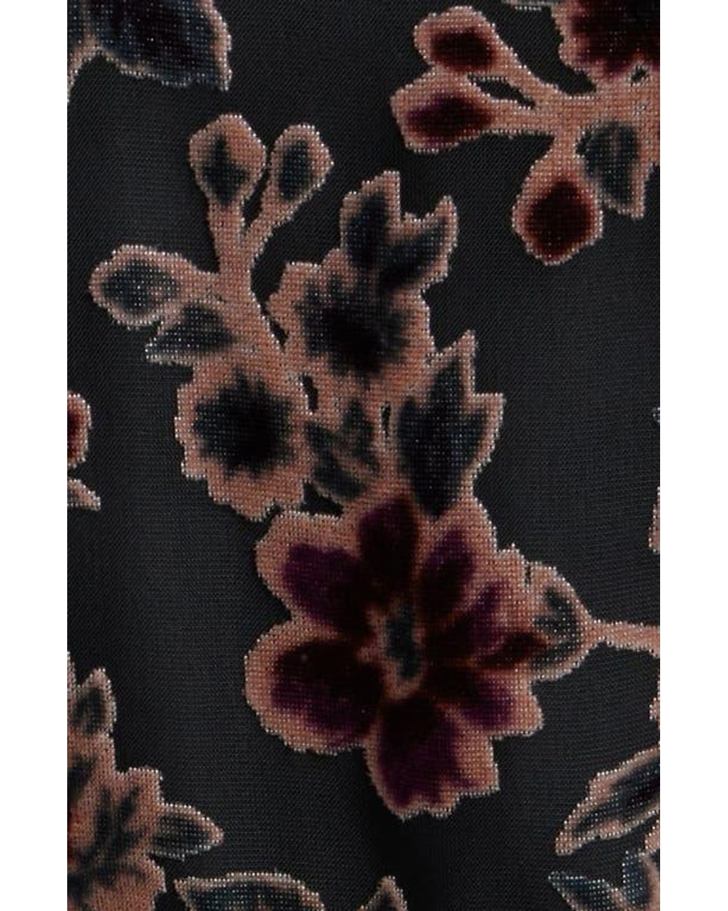 Julia Jordan Burnout Velvet Floral Long Sleeve Fit & Flare Dress in ...