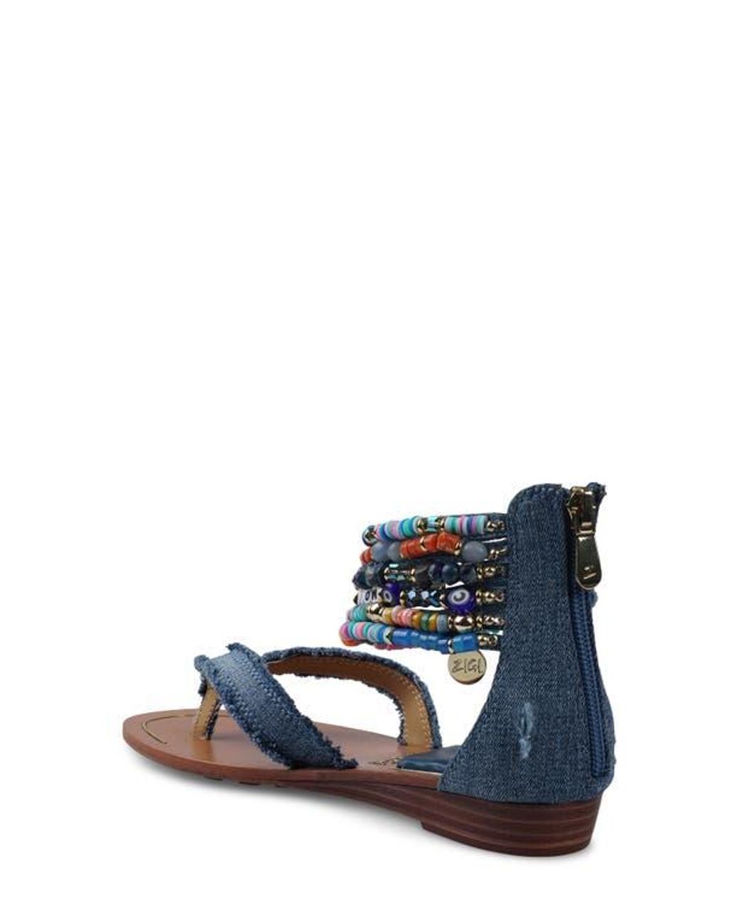 Zigi Fayola Beaded Ankle Cuff Sandal in Blue | Lyst