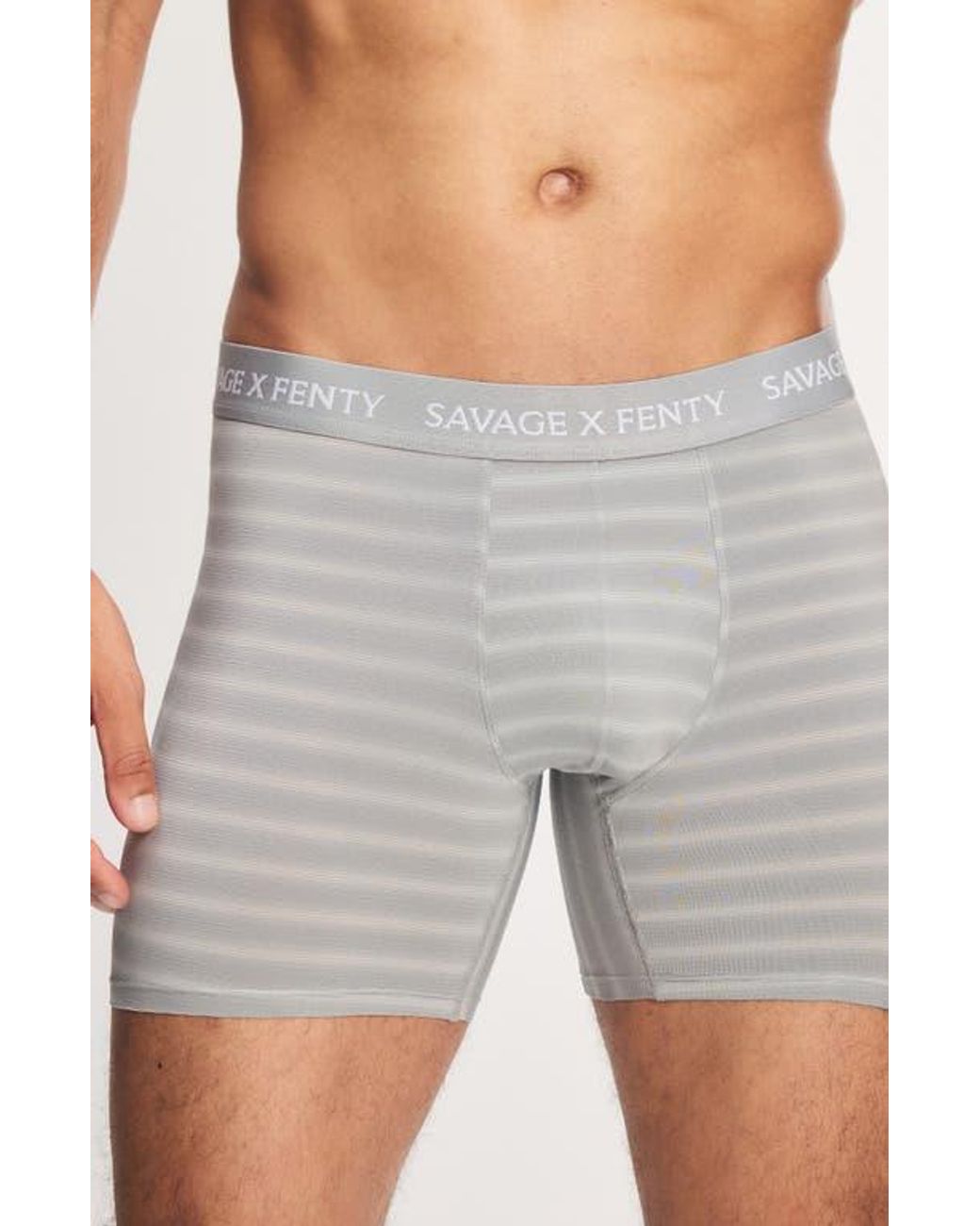 Savage x Fenty Sheer Line Boxer Briefs in Gray for Men | Lyst