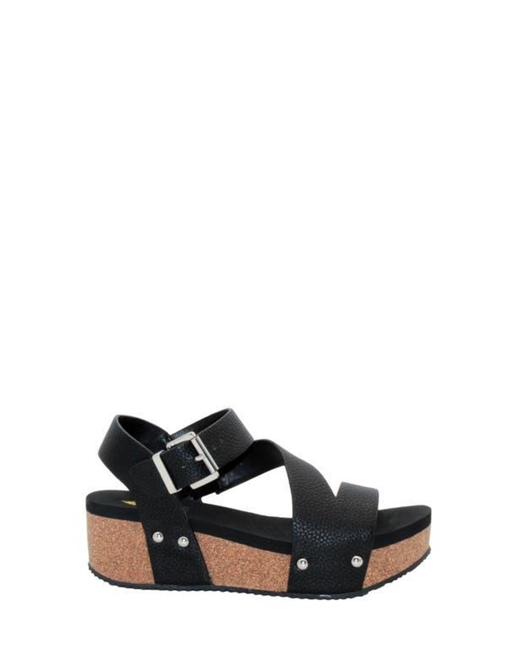 Volatile Biloxi Platform Wedge Sandal in Black | Lyst