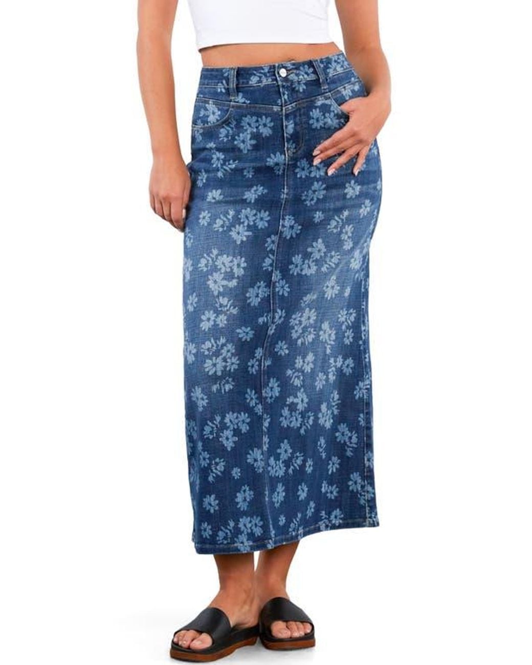 HINT OF BLU Maxi Skirt in Blue | Lyst