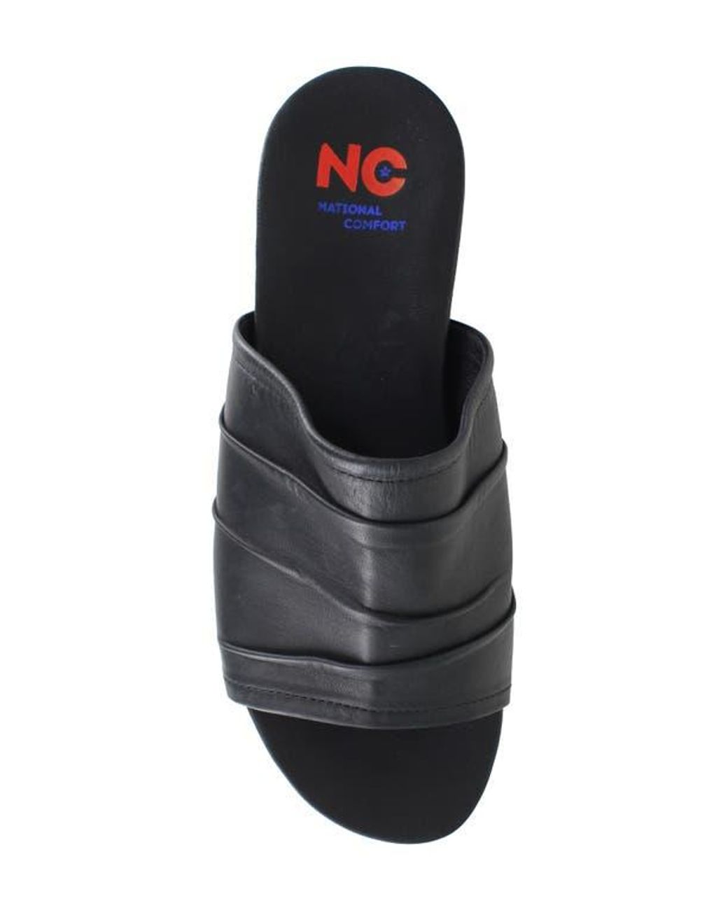 National Comfort Kayci Scrunched Platform Slide Sandal in Black | Lyst