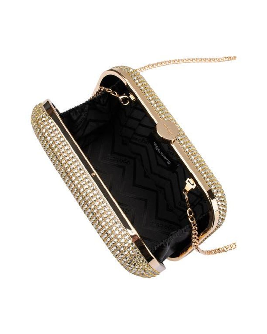 OLGA BERG Rae Crystal Frame Clutch in Gray | Lyst