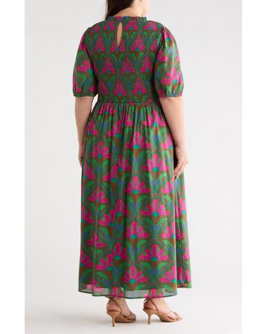 Sugarlips Evanna Floral Bermy Smocked Maxi Dress in Blue | Lyst