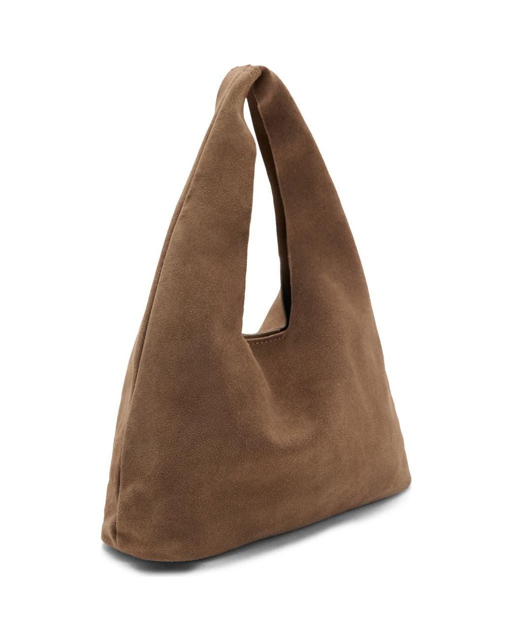 MANGO TEEN Mini Suede Shoulder Bag in Brown | Lyst