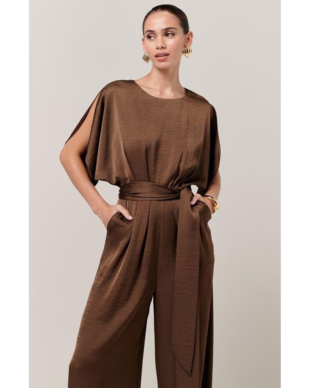 Savel Mona Jumpsuit in Brown | Lyst