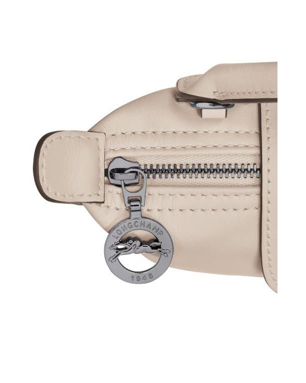 Longchamp Extra Small Le Pliage Leather Cosmetics Case in Natural | Lyst