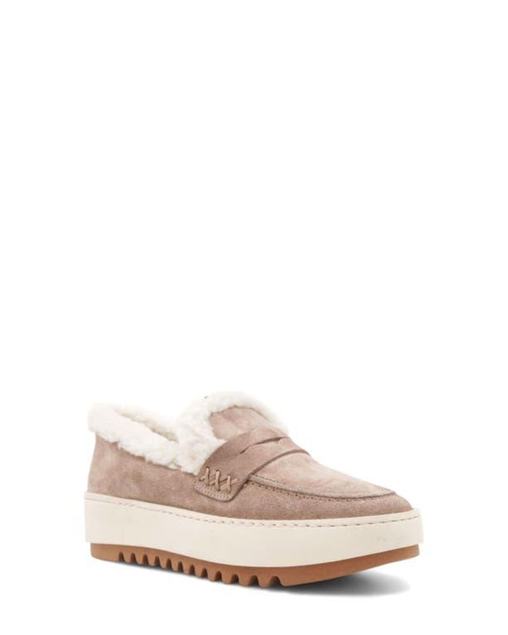 Aquatalia Ameila Genuine Shearling Lined Weatherproof Penny Loafer in ...
