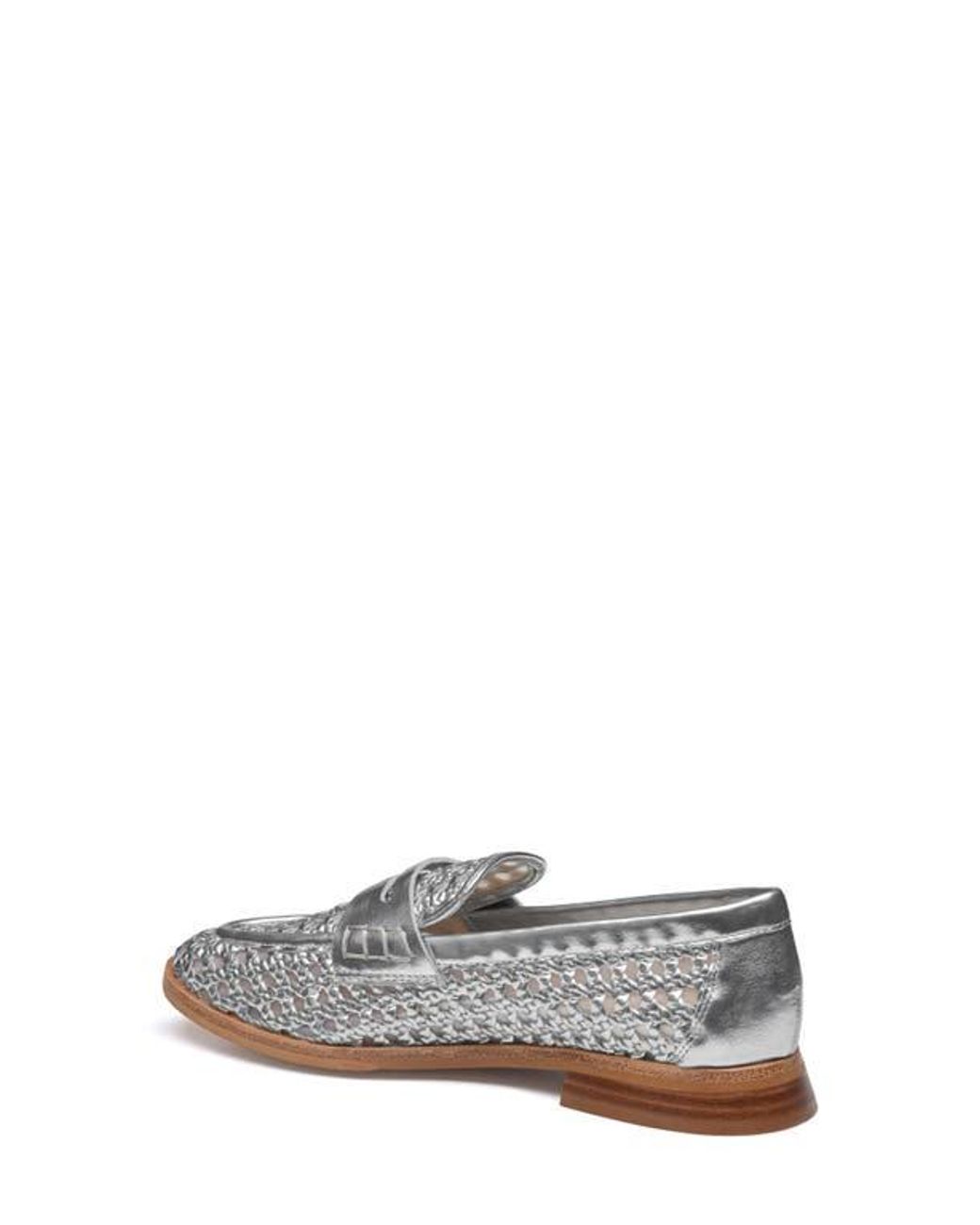 Johnston & Murphy Gillian Woven Penny Loafer in White | Lyst