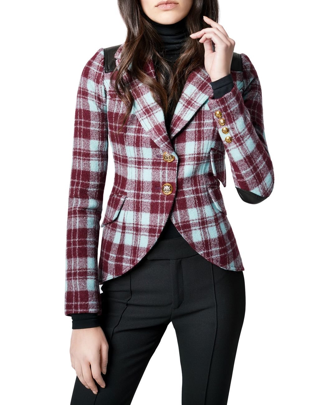 Smythe Plaid Rifle-patch Wool Equestrian Blazer in Red | Lyst