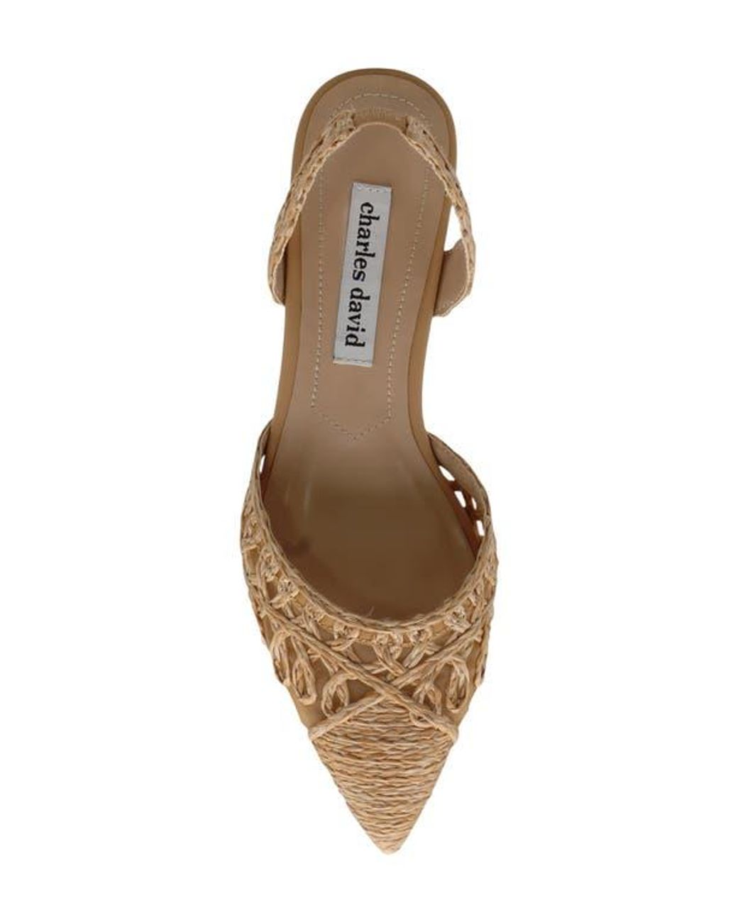 Charles David Artiste Slingback Pump in Natural | Lyst