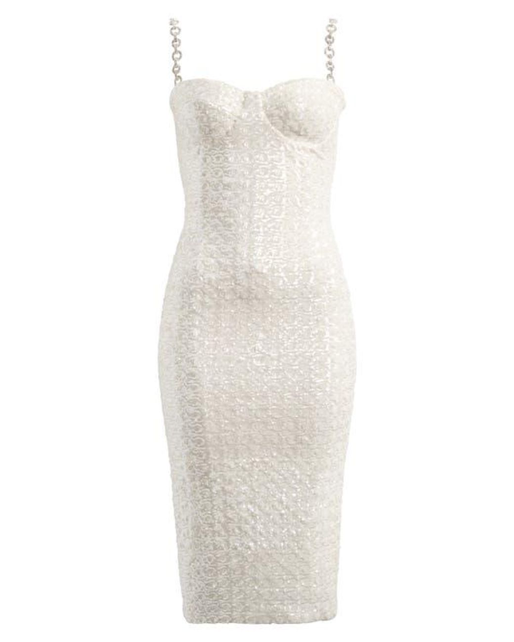 Nadine Merabi Nina Embellished Body-Con Cocktail Dress in White | Lyst
