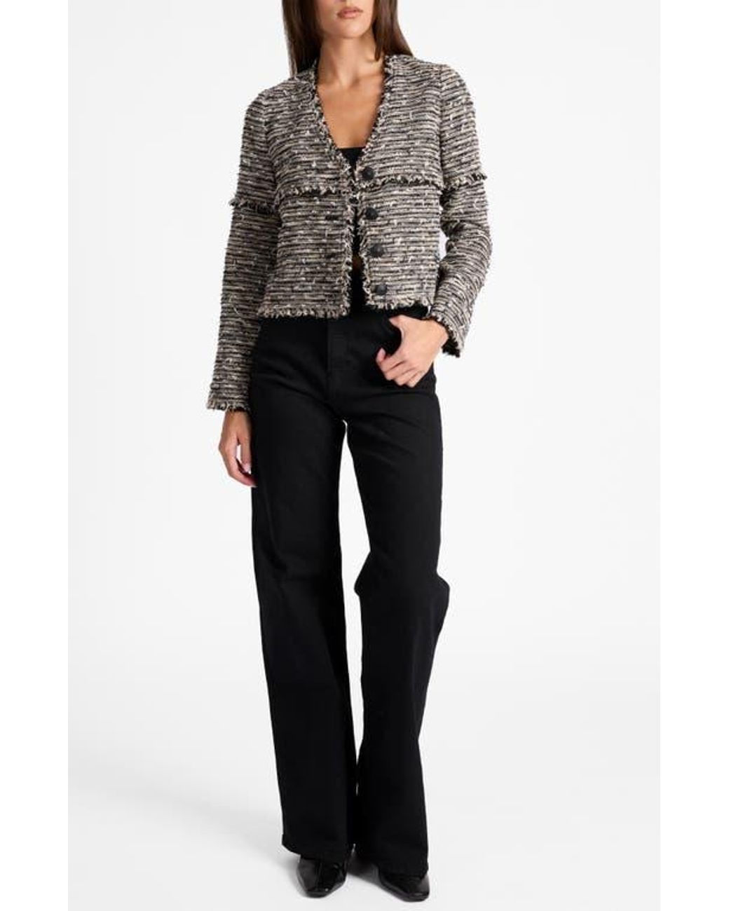 Santorelli Regina Relaxed Fit Jacket in Gray | Lyst