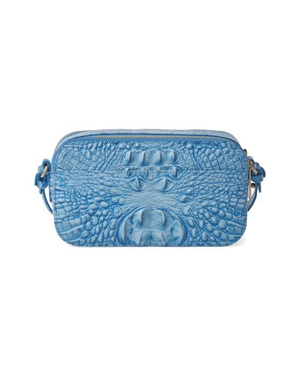 Brahmin Danica Croc Embossed Leather Crossbody Bag in Blue | Lyst