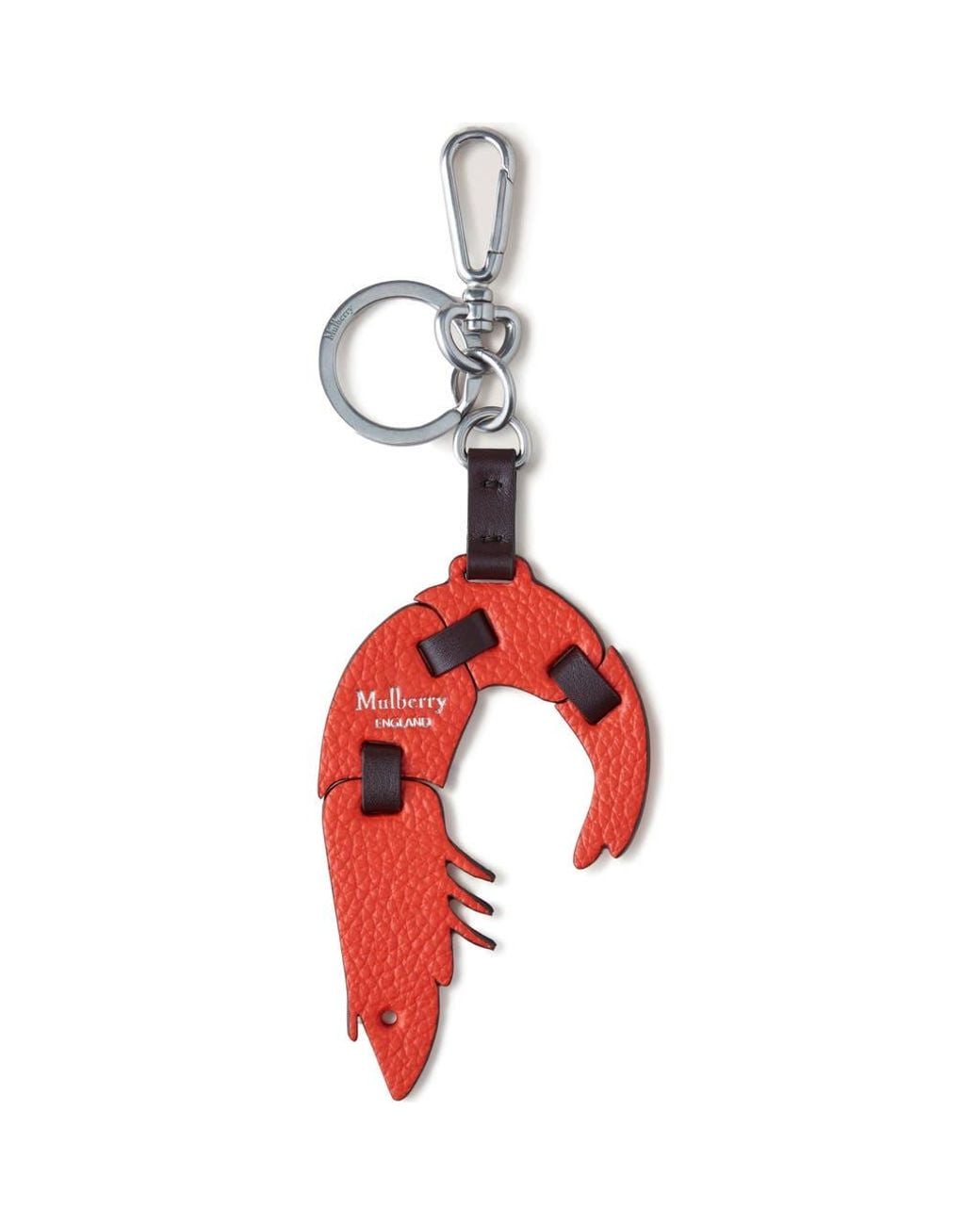 Mulberry Shrimp Puzzle Leather Key Ring in Red | Lyst