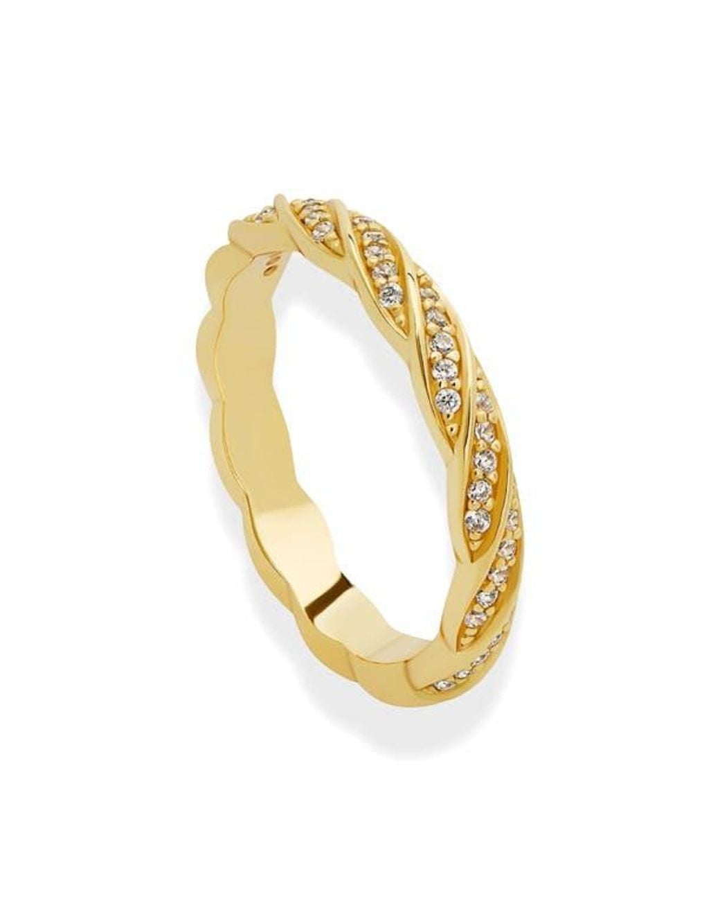 MOD AND JO Nadia Twisted Pavé Band Ring in Metallic | Lyst