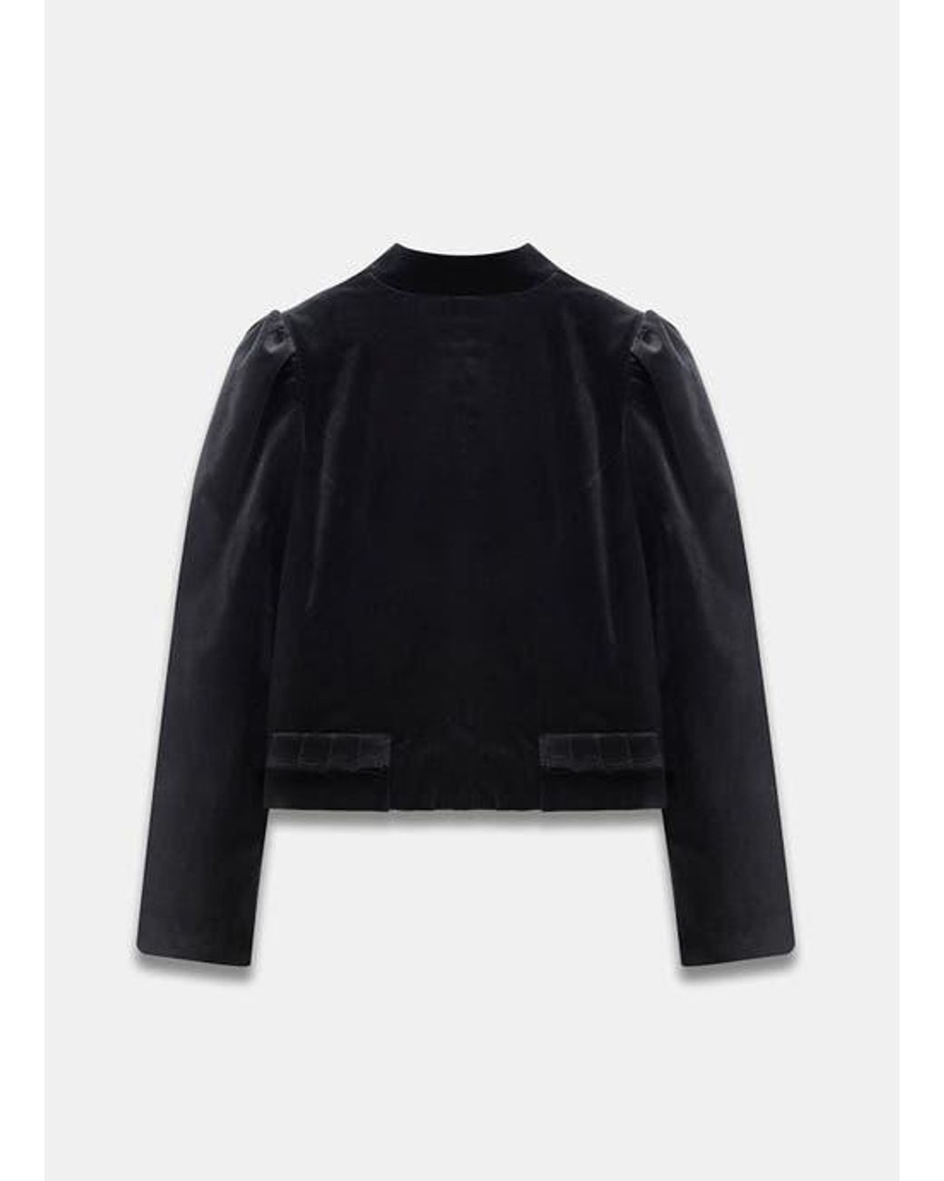 Mint Velvet Velvet Military Jacket in Black | Lyst