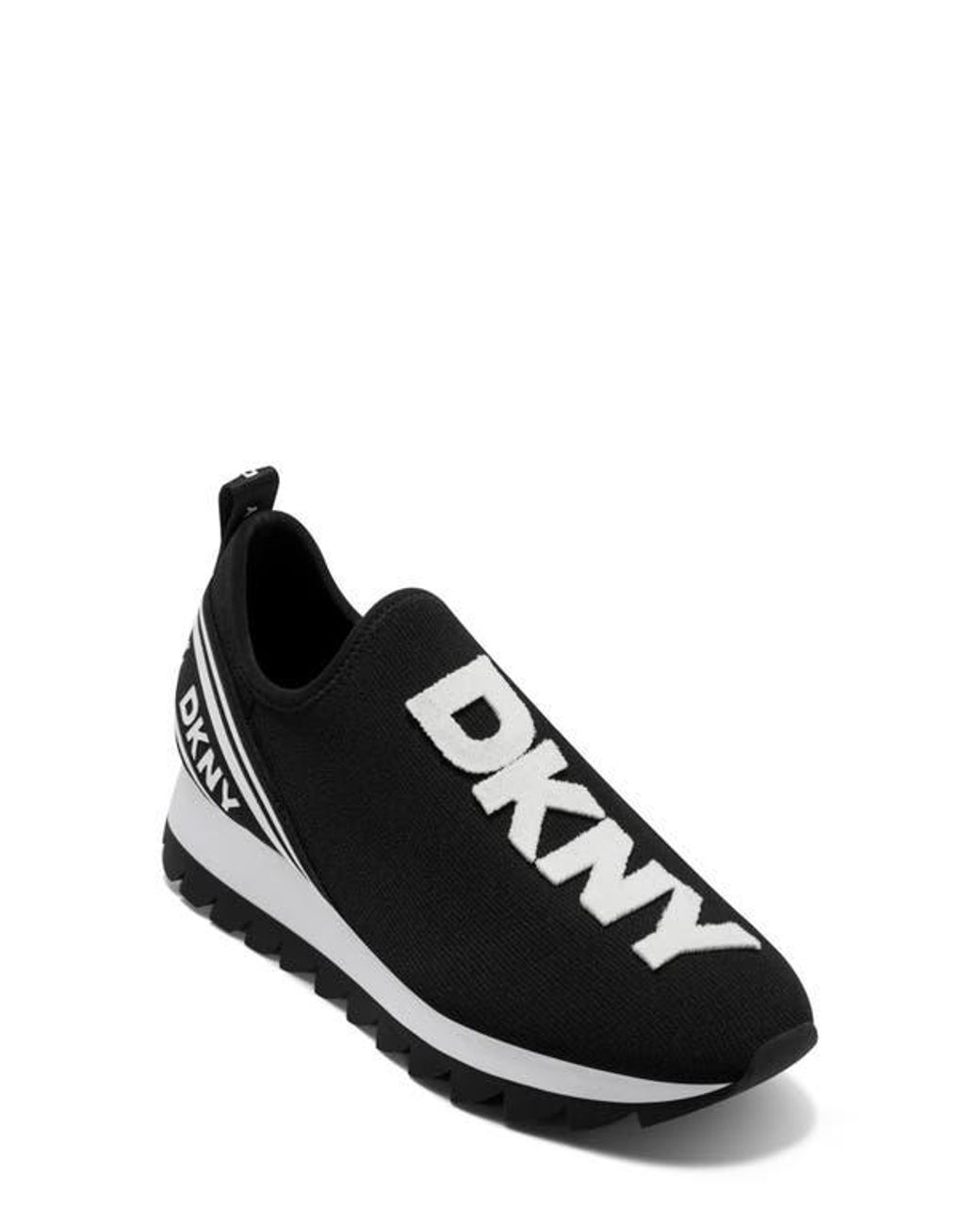 DKNY Abbi Knit Sneaker in Black | Lyst