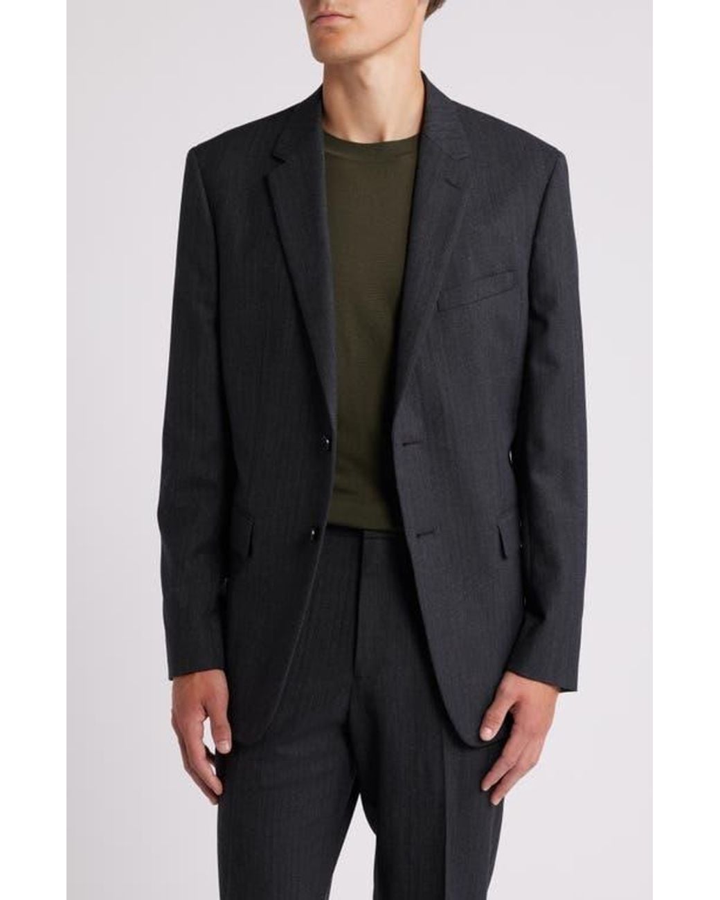 Theory Chambers Herringbone Wool Blend Suit Jacket in Black for Men | Lyst