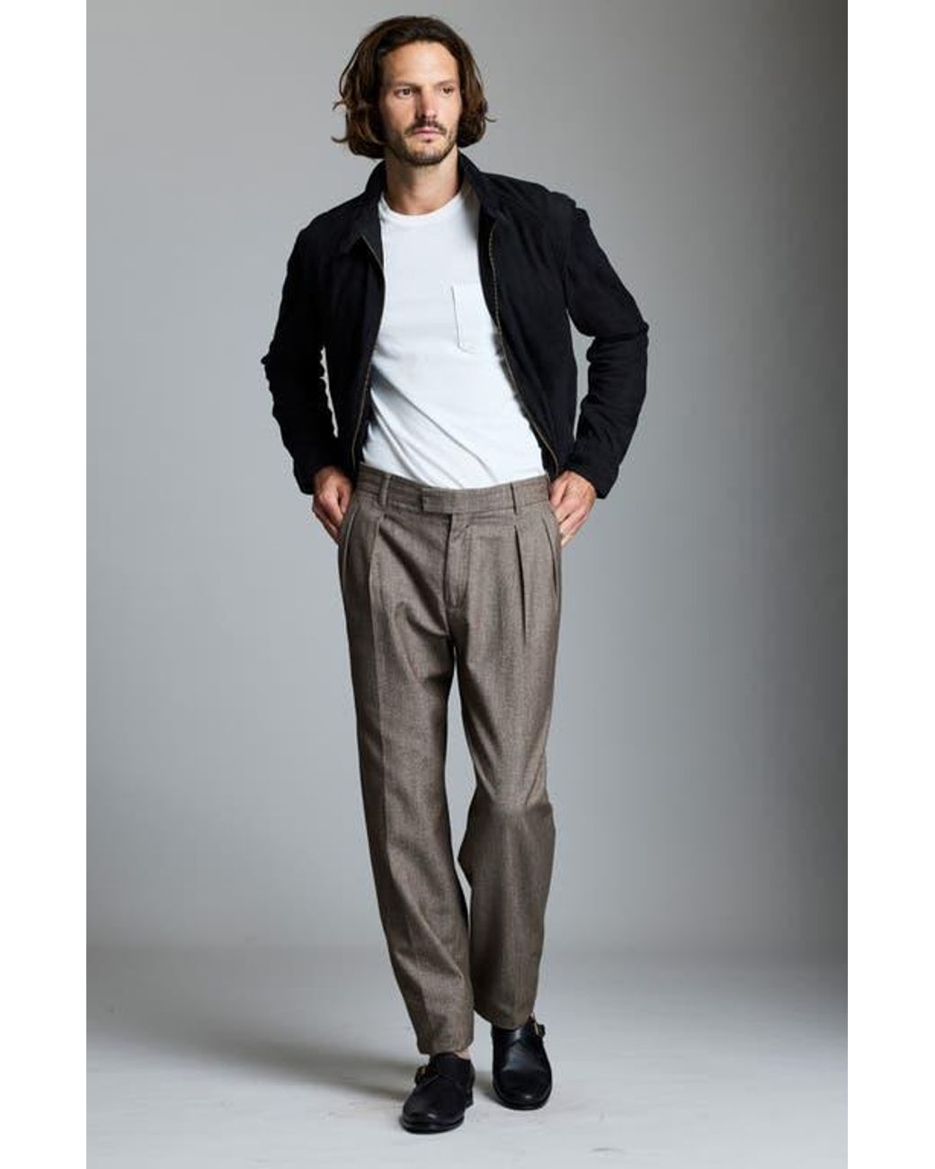 Billy Reid Barracuda Suede Jacket in Black for Men | Lyst