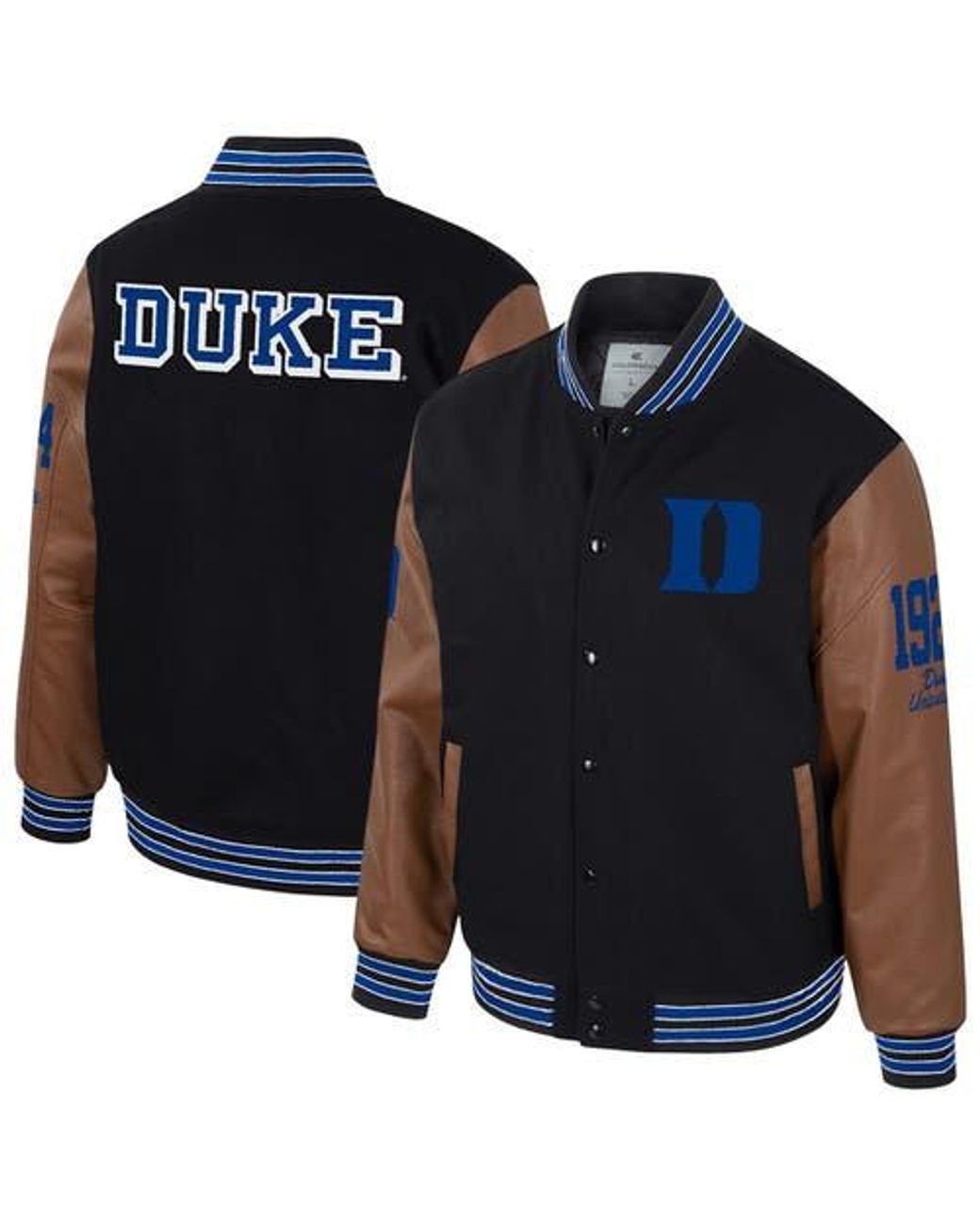 Colosseum Athletics Duke Devils Letterman Full-Snap Varsity Jacket in ...