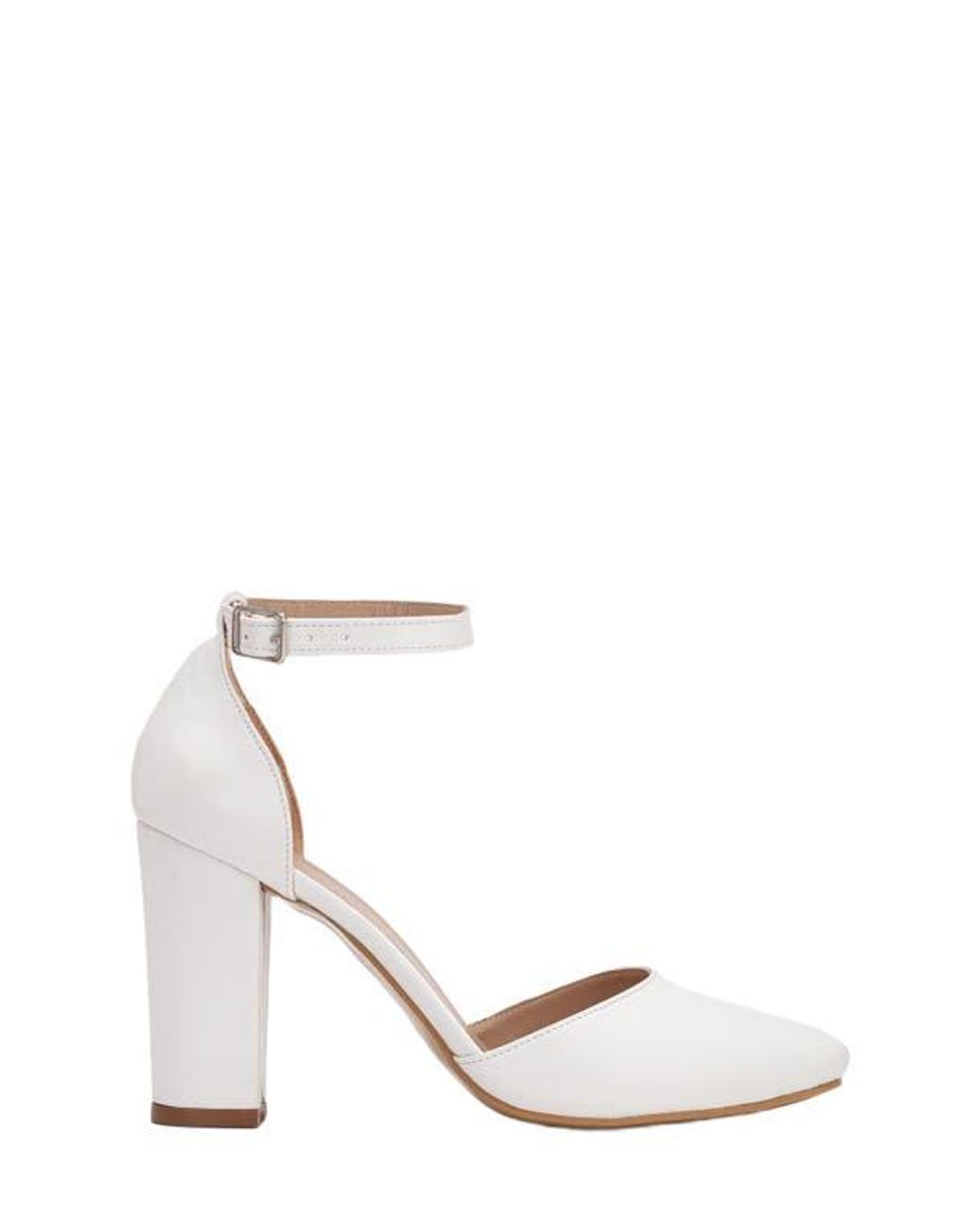 Forever & Always Shoes Jolie High Block Heels With Ribbon in White | Lyst