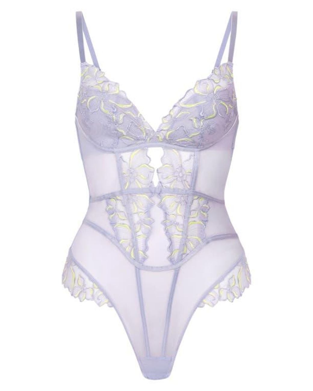 Hunkemöller Lauren Lace & Mesh Bodysuit in Blue | Lyst