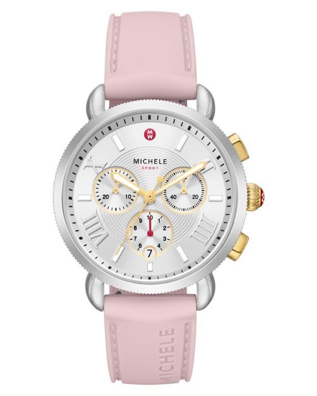 Michele Sporty Sport Sail Chronograph Watch Head With Silicone Strap ...