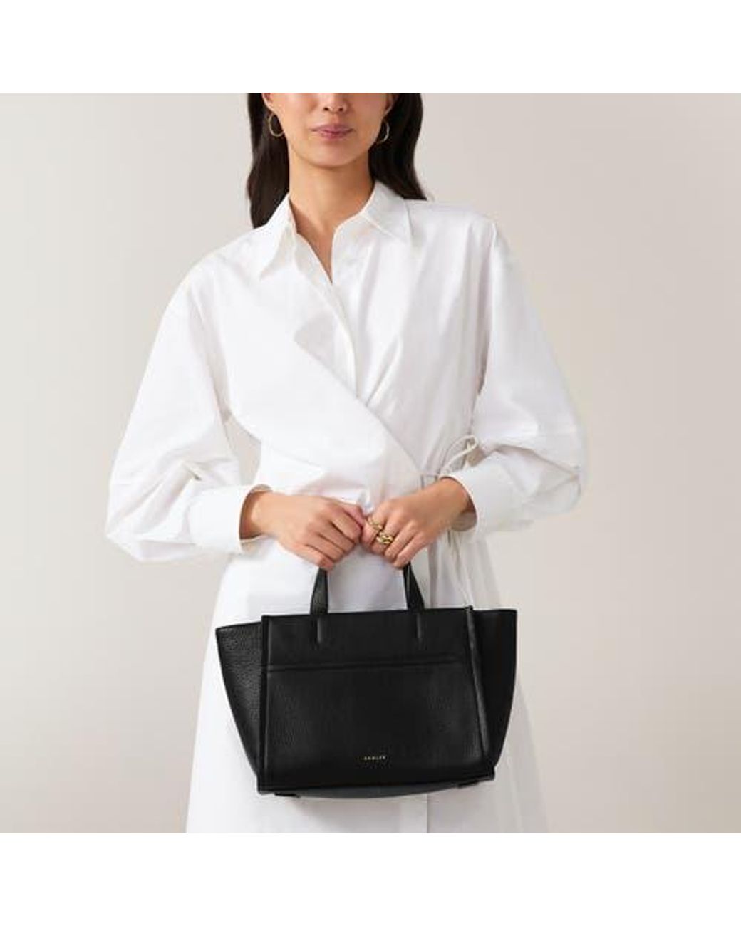 Radley Oak Street Ziptop Satchel Bag in Black | Lyst