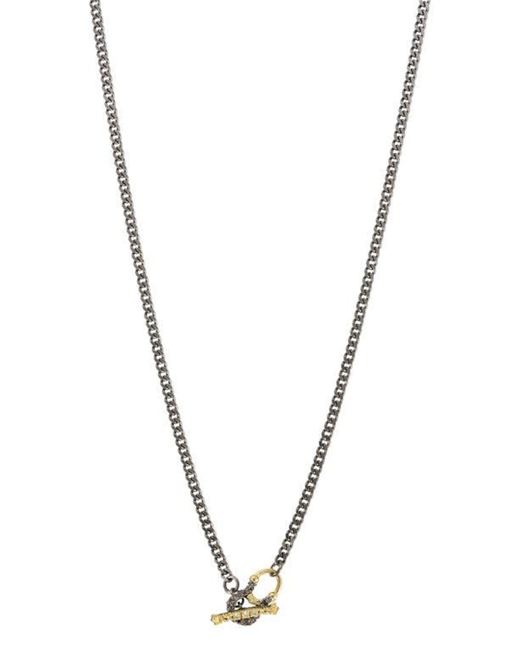 Armenta Pavé Diamond Toggle Pendant Necklace in Blue | Lyst