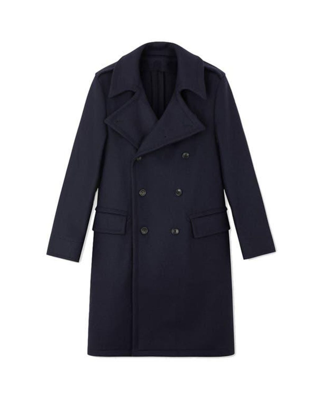 Fortela Winston Double-Breasted Wool Coat in Blue for Men | Lyst