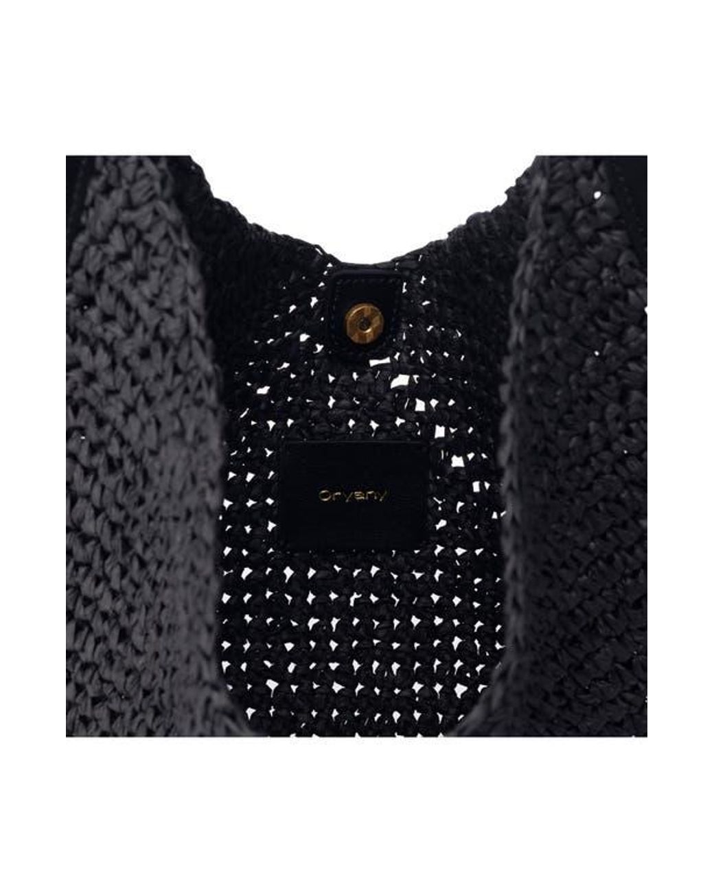 orYANY Raffia Triangle Shoulder Bag in Black | Lyst