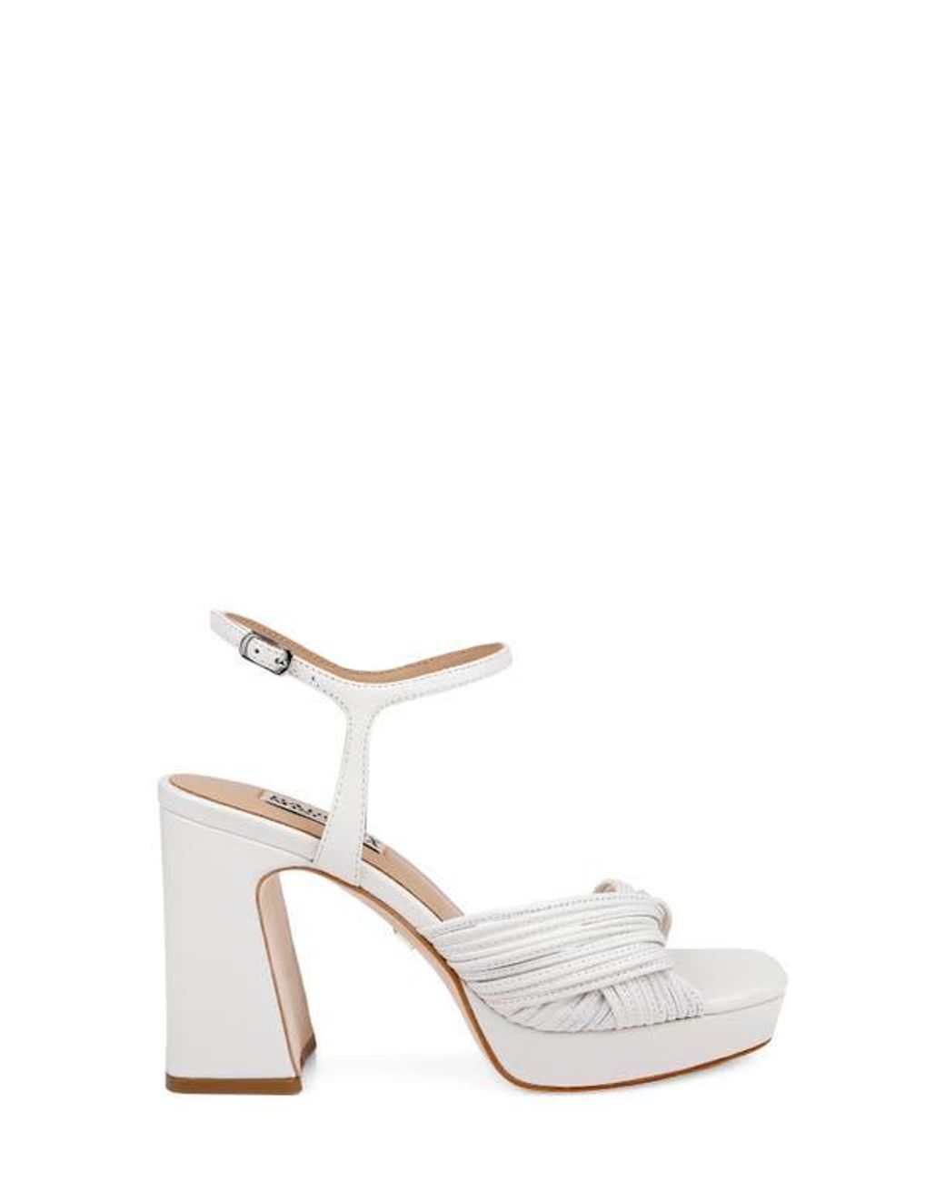 Badgley Mischka Winslet Ankle Strap Platform Sandal in White | Lyst