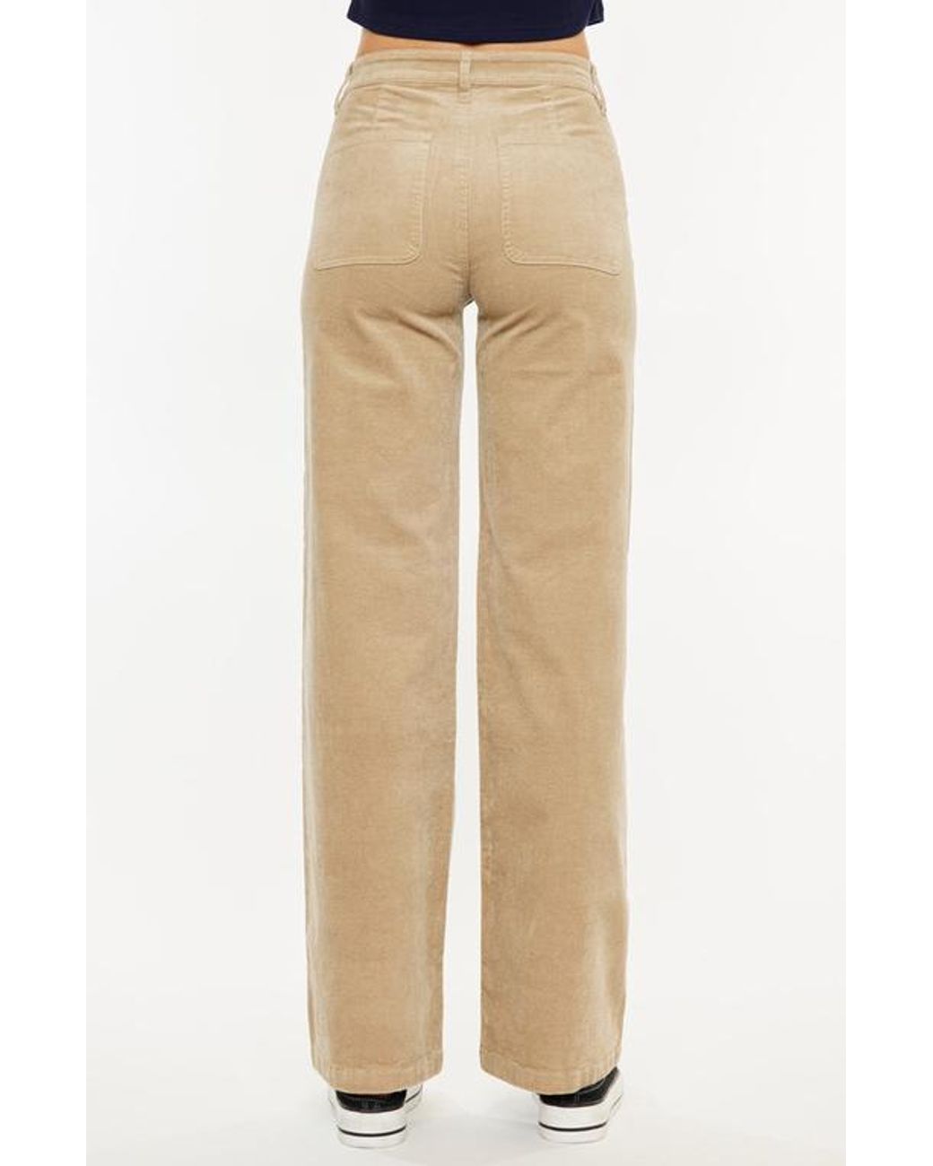 Kancan Saturn Ultra High Rise Wide Leg Corduroy Pants in Natural | Lyst