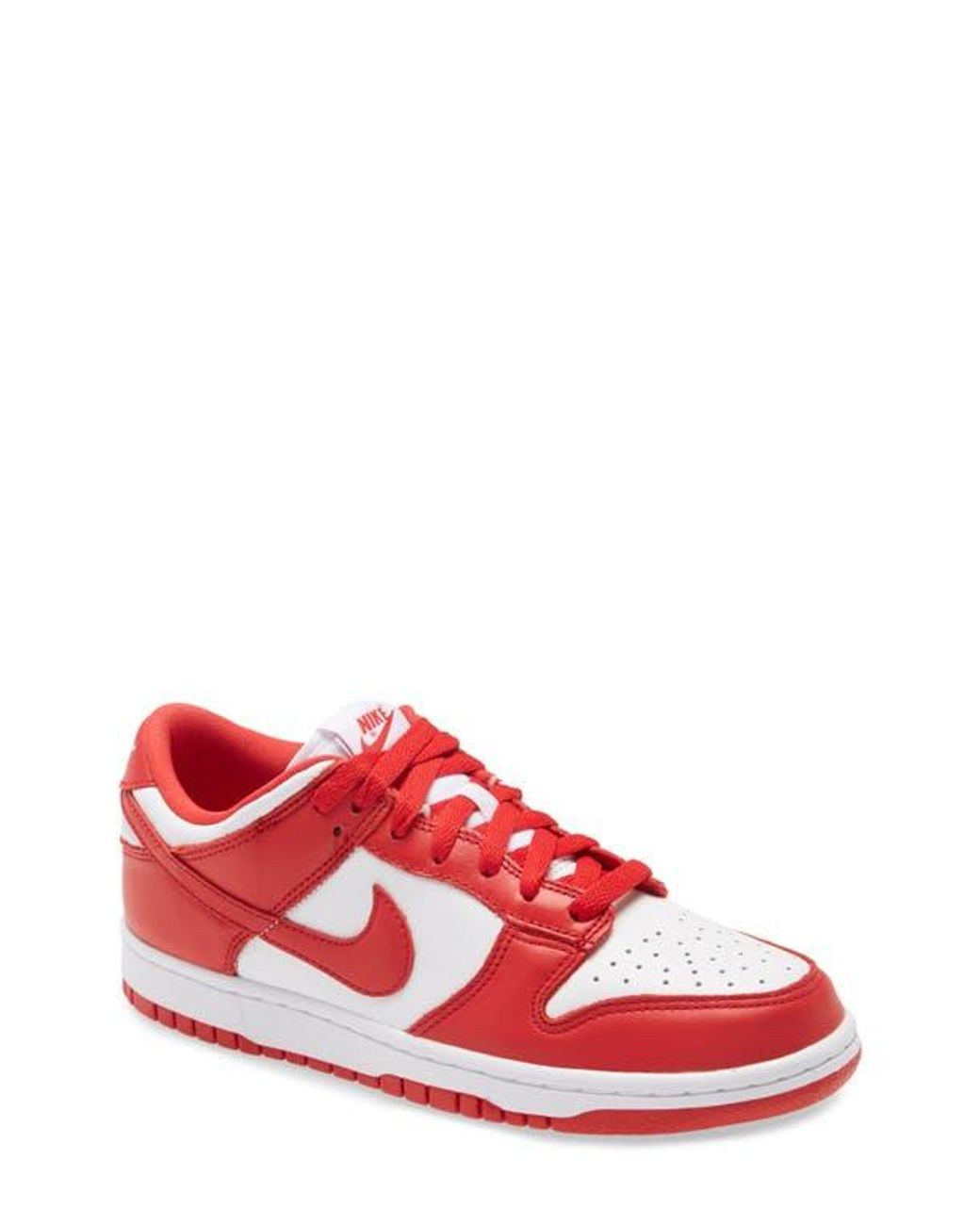 Nike Dunk Low Basketball Shoe in Red for Men | Lyst