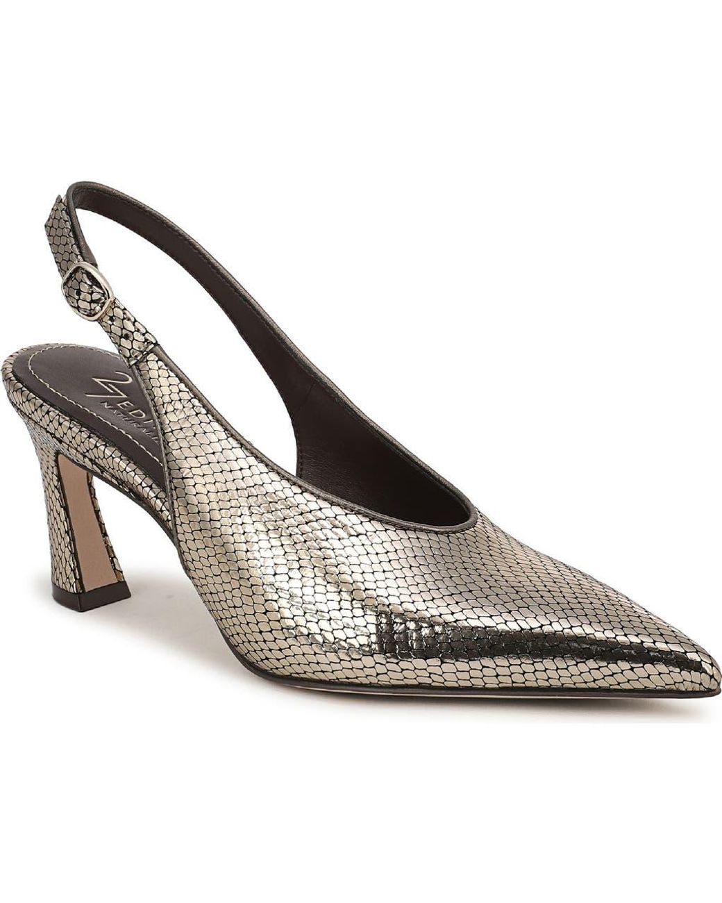 27 EDIT Naturalizer Elaine Slingback Pointed Toe Pump in Metallic | Lyst
