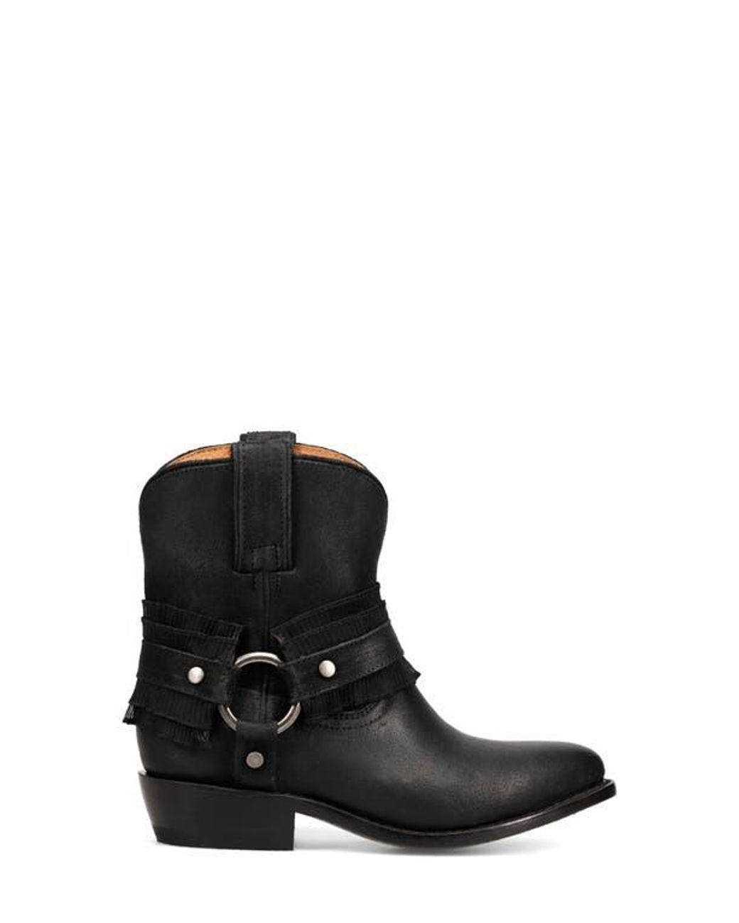 Frye Billy Ruffle Harness Bootie in Black | Lyst
