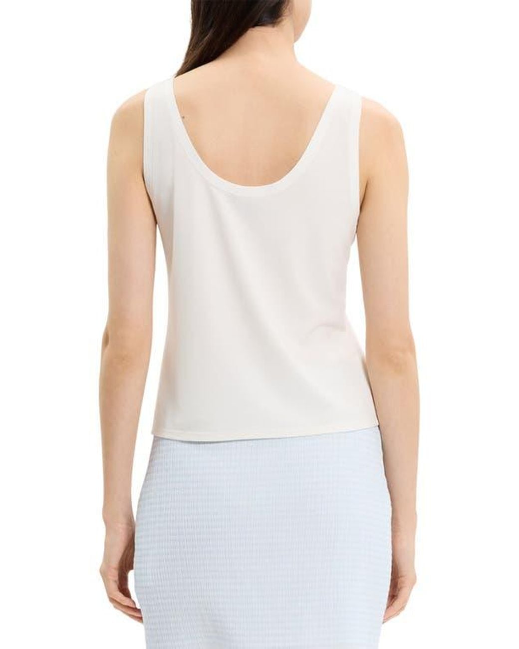 Theory Raw Trim Tank in White | Lyst
