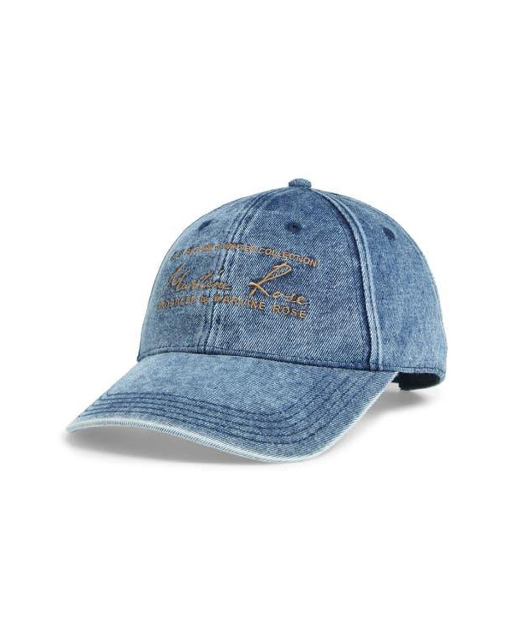 Martine Rose Signature Embroidered Denim Baseball Cap in Blue for Men ...