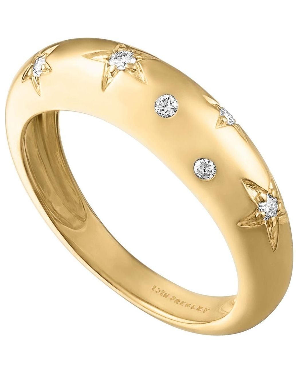 Eden Presley Small Celeste Slim Dome Ring in Metallic | Lyst