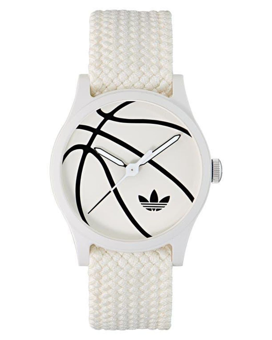 adidas Ao Style Basketball Dial Webbing Strap Watch, 39Mm in White | Lyst