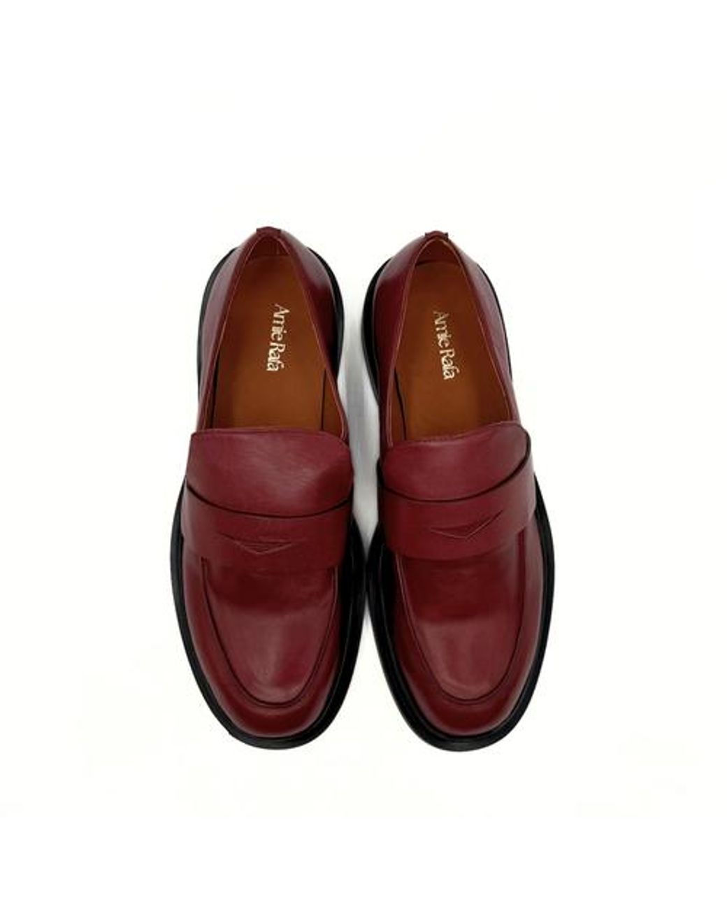 Amie Rafa Drew Chunky Leather Loafer in Red | Lyst