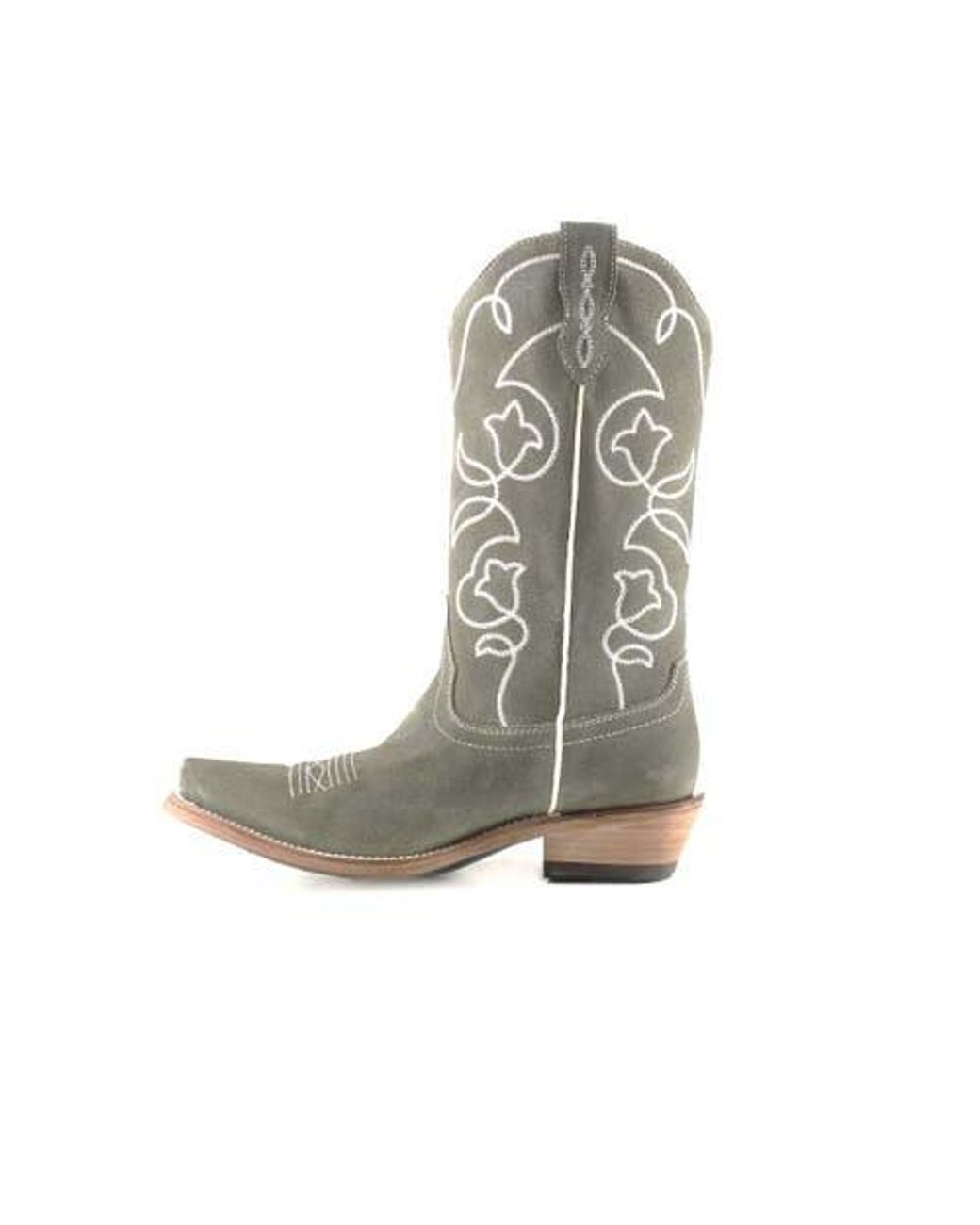 Buck & Brana Christianne Leather Boots in Gray | Lyst