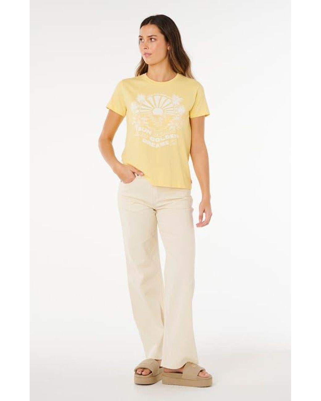 Rip Curl Sun Beams Graphic T-Shirt in Yellow | Lyst