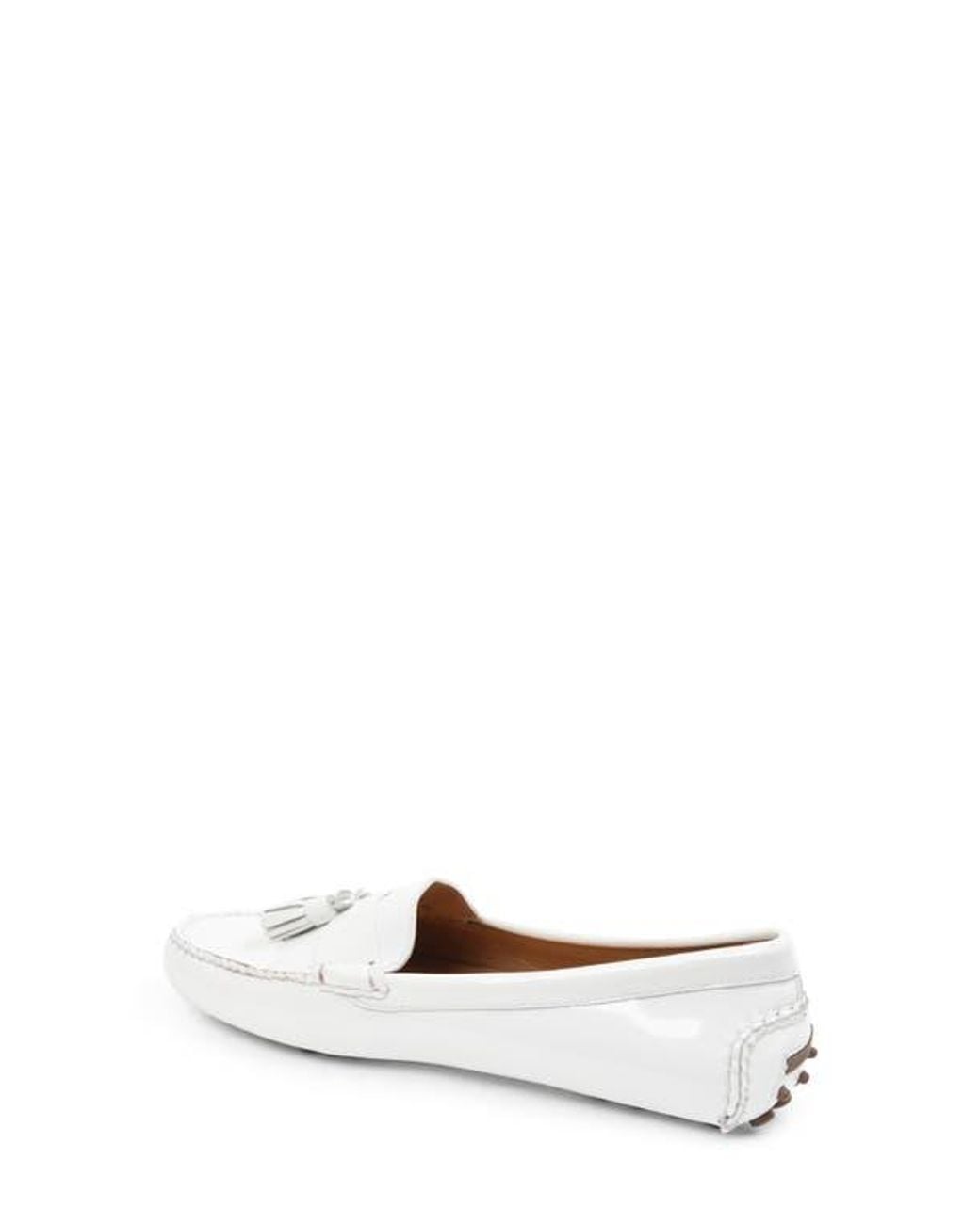 Patricia Green Jordan Moc Toe Tassel Loafer in White | Lyst