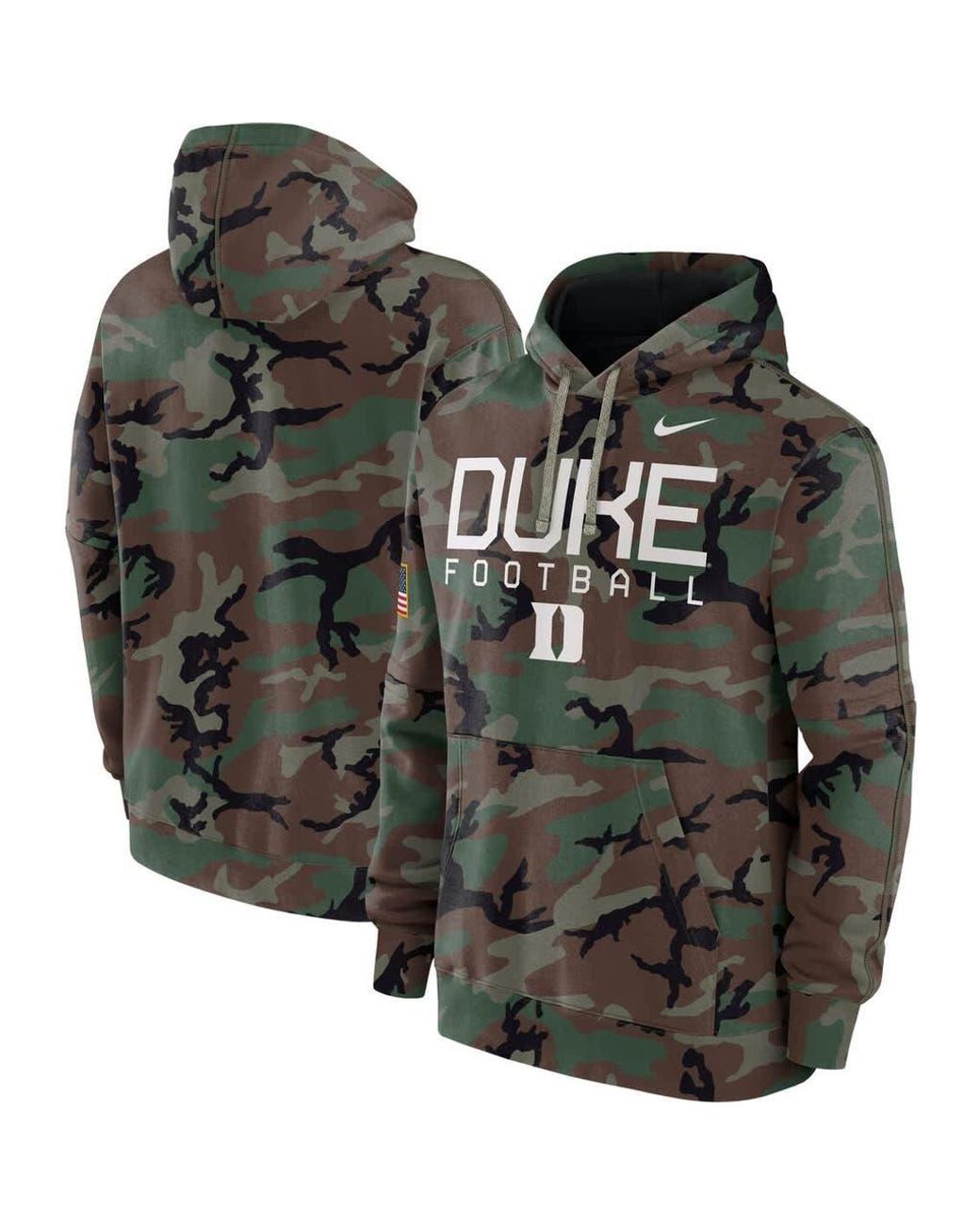 Nike Duke Devils 2024 Military Appreciation Club Fleece Pullover Hoodie ...