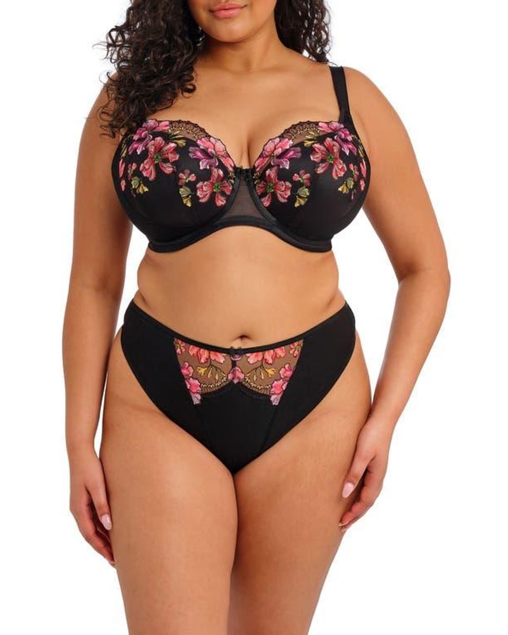 Elomi Teagan Padded Underwire Half Cup Bra in Black | Lyst