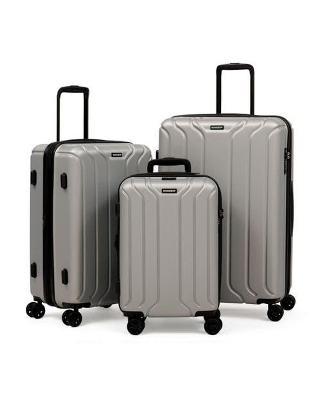 NONSTOP New York 3 Piece Set (20 24 28) 4-Wheel Luggage Set + 3 Packing ...