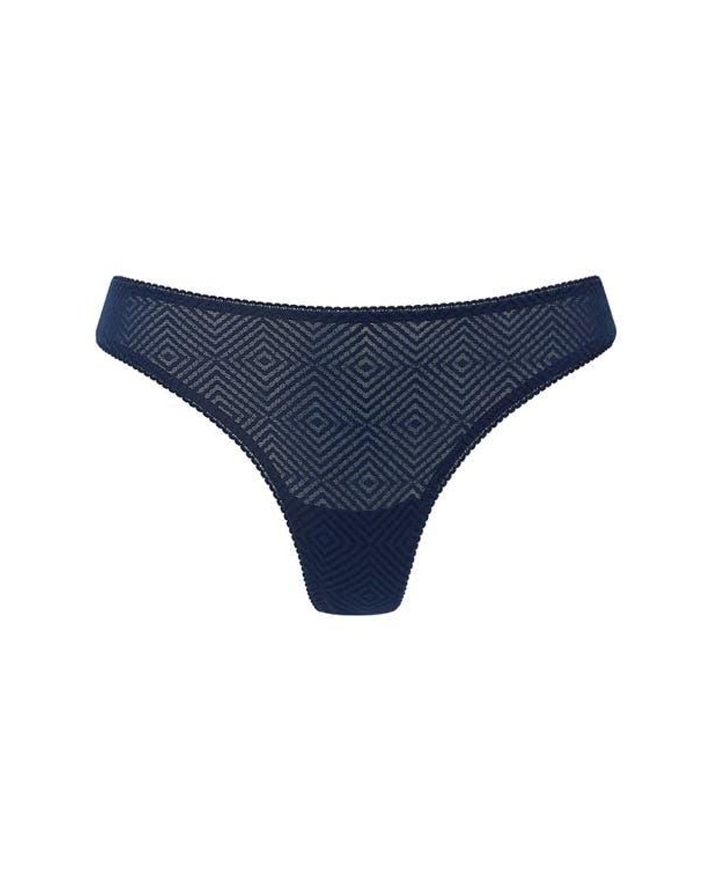 Nudea The Sheer Deco Barely There Thong in Blue | Lyst